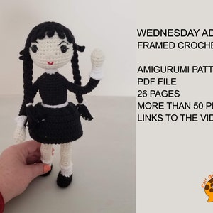 Wednesday Addams Crochet Doll Amigurumi Pattern in PDF File - Etsy