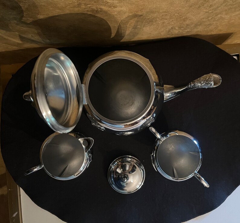 Vintage Farber Bros Art Deco Krome Kraft 3 Piece Tea/coffee Service - Etsy