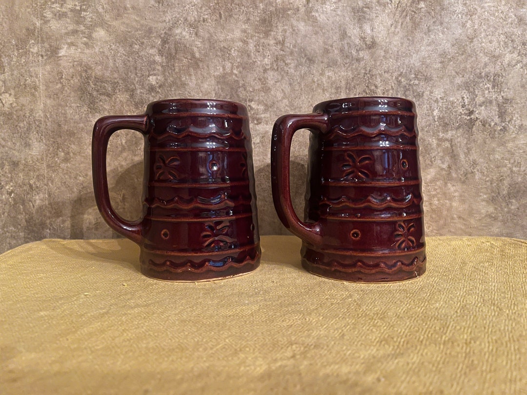 Mar-crest Daisy and Dot Stoneware German Beer Steins and Party Mugs Set ...