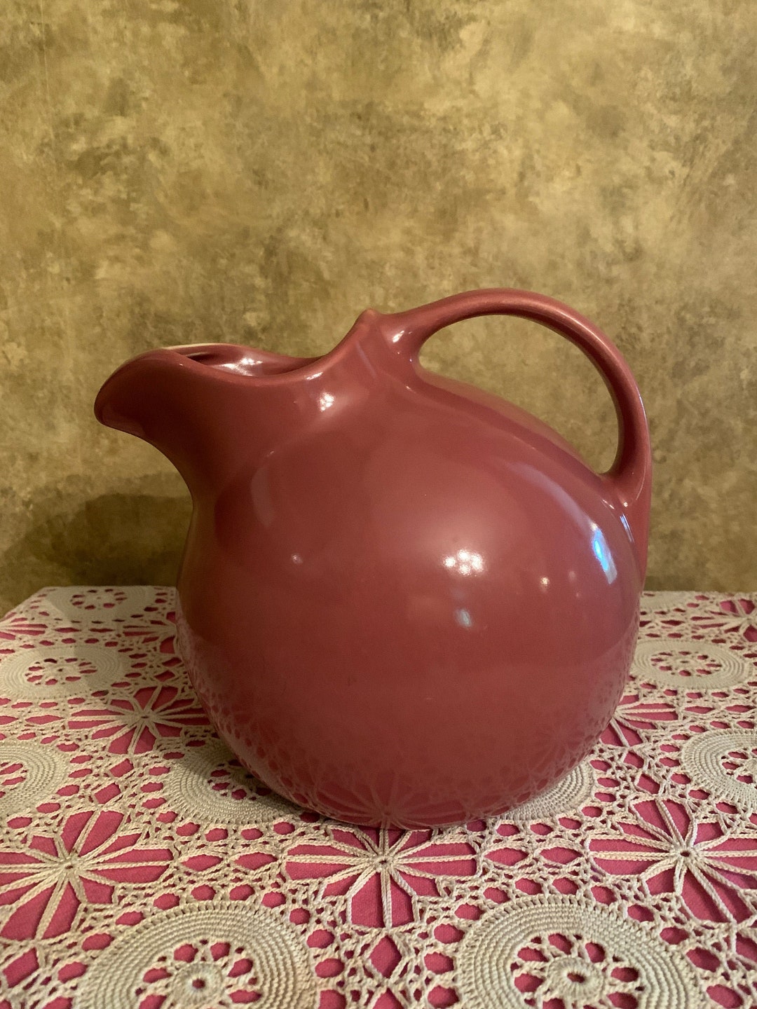 Hall China Company Maroon Ceramic Tilted Ball Pitcher #633 - Etsy