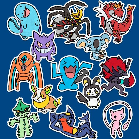 Pokémon Customizable Stickers Pack | Etsy