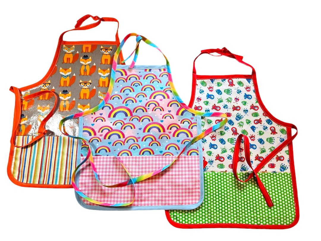 Colorful Kids' Aprons With Pockets - Ideal for Sensory Play & Messy ...