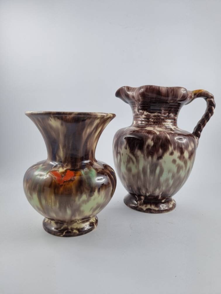 Vintage Ceramic Jasba Vases, West Germany Pottery, Mid-century Modern ...