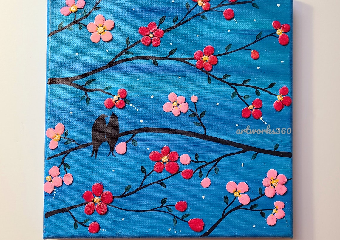 Canvas Painting, Clay Art, Clay Painting, Bird Painting, Acrylic ...