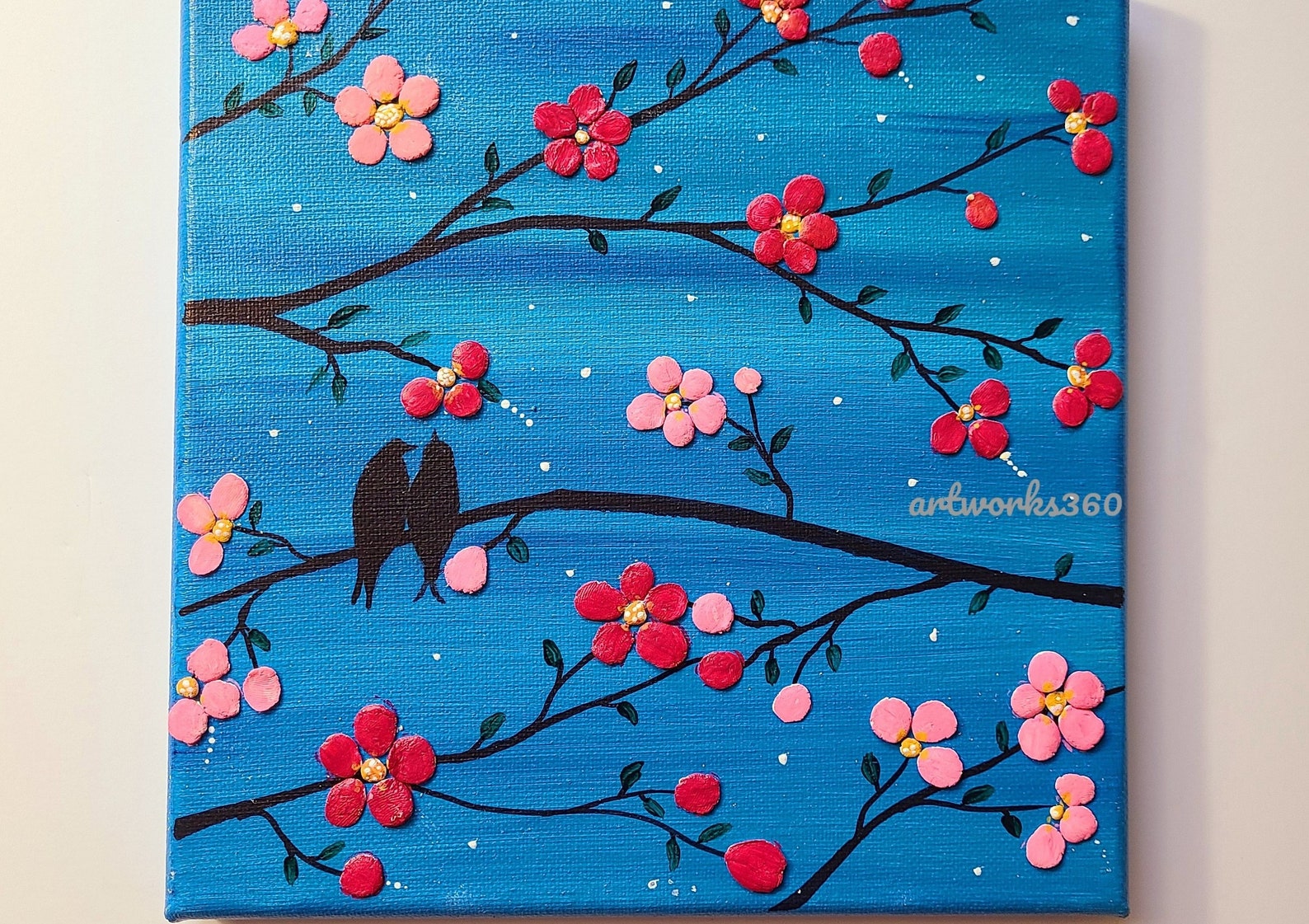 Canvas Painting, Clay Art, Clay Painting, Bird Painting, Acrylic ...