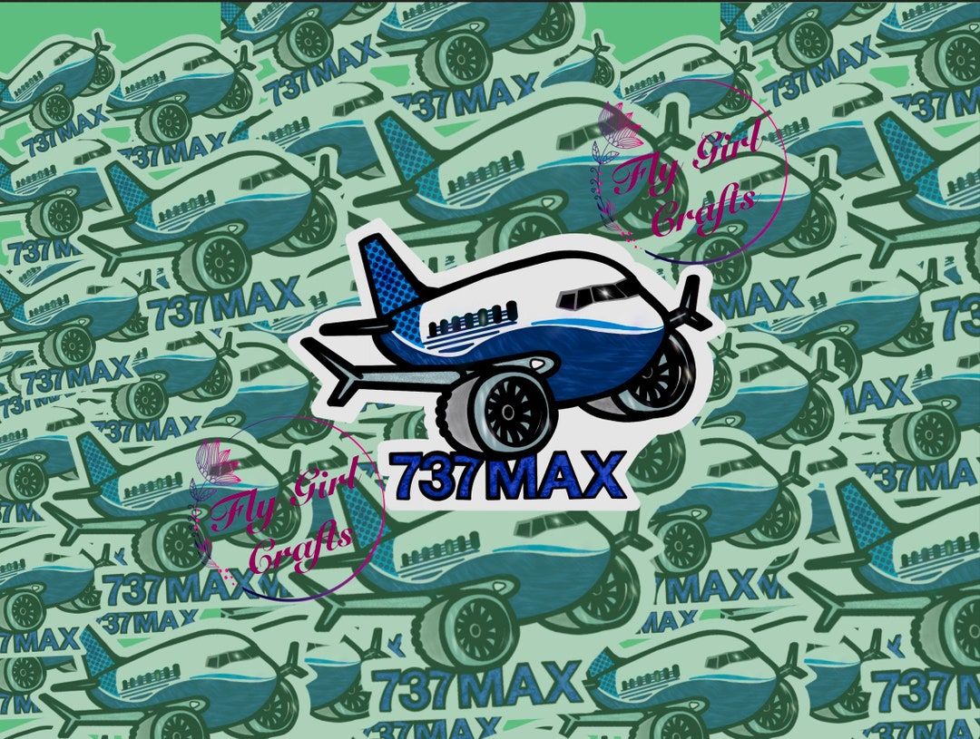 Boeing 737-max, Cabin Crew Sticker, Aviation Sticker, Gift for Pilot ...