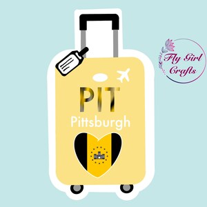 Airport IATA Code Carry on Bag, Cabin Crew Sticker, Aviation Stickers ...