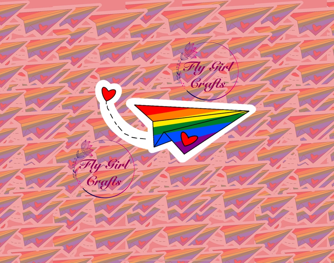 LGBT Pride, Paper Plane Sticker, Cabin Crew Sticker, Gift for Pilots ...