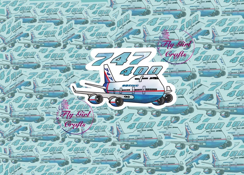 Boeing 747-400, Cabin Crew Sticker, Aviation Sticker, Gift for Pilot ...
