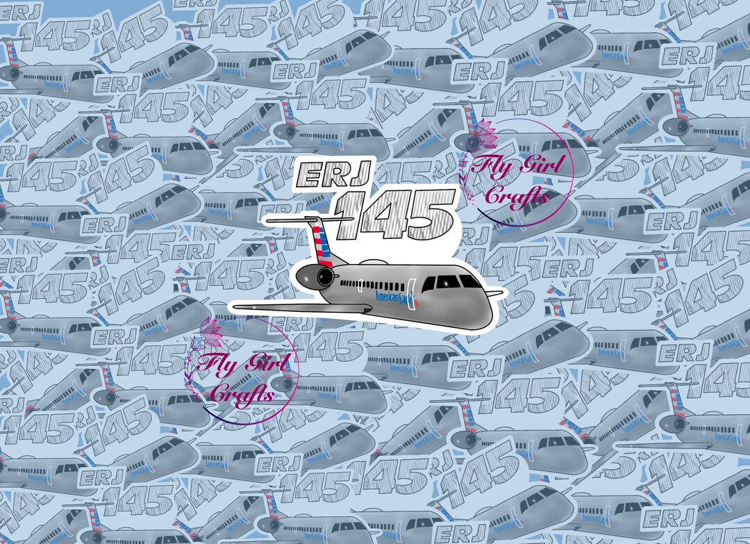 Embraer 145, Regional Crew, Aviation Sticker, Cabin Crew Sticker, Gift ...