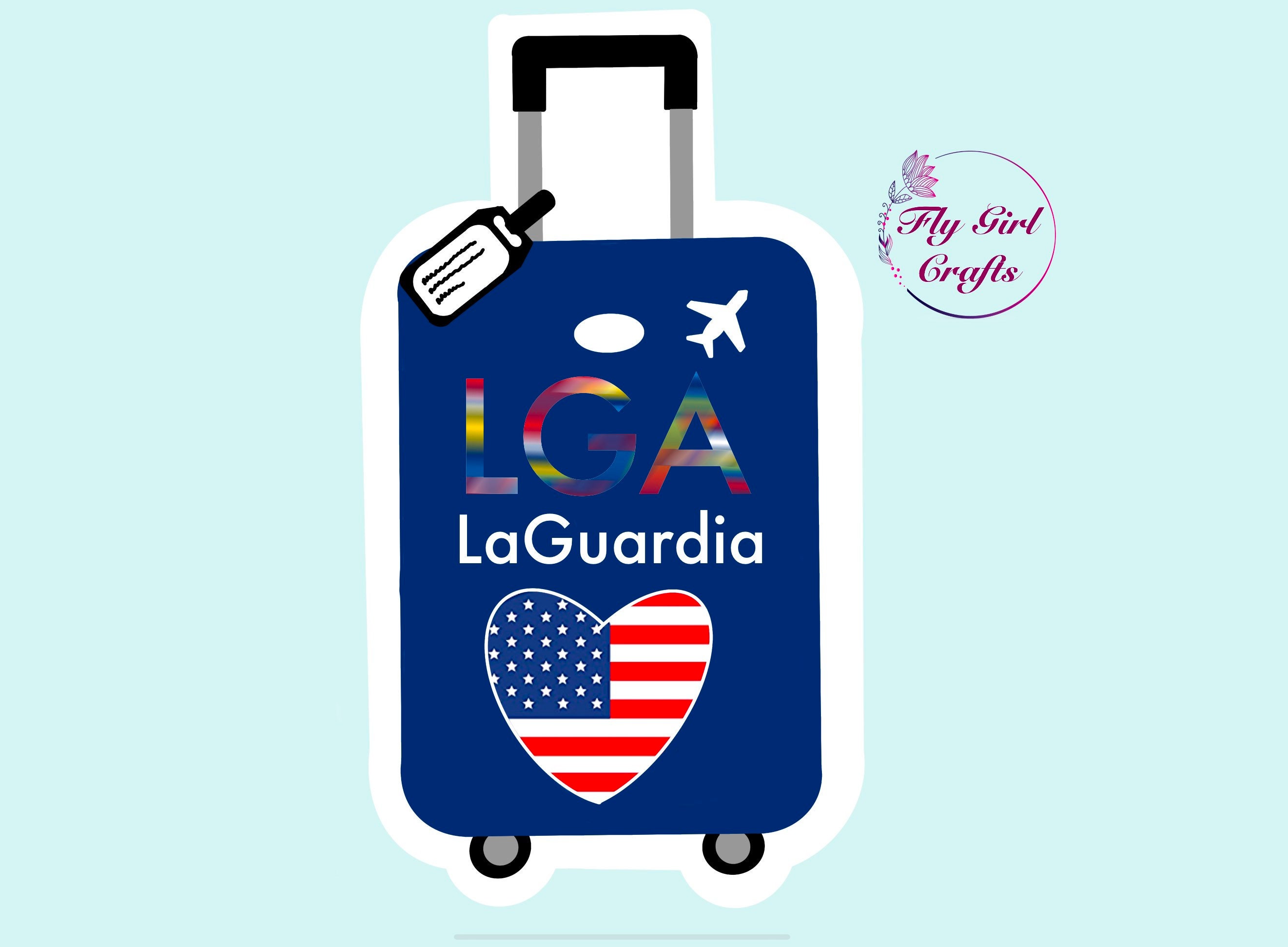 Airport IATA Code Carry on Bag, Cabin Crew Sticker, Aviation Stickers ...