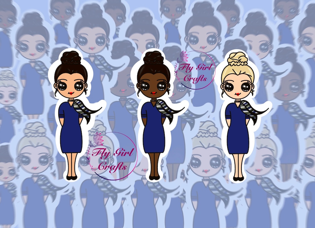 UA Inspired Flight Attendant, Cabin Crew Sticker, Aviation Sticker ...