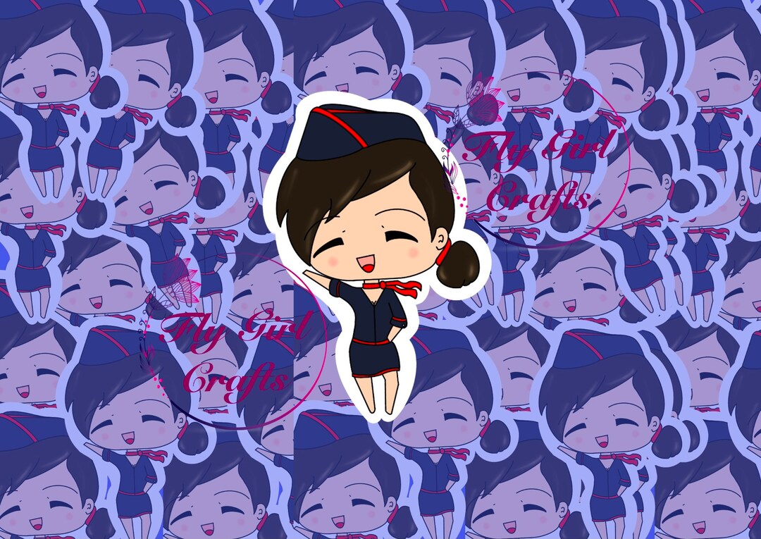 Flight Attendant, Cabin Crew Sticker, Aviation Sticker, Gift for Pilots ...