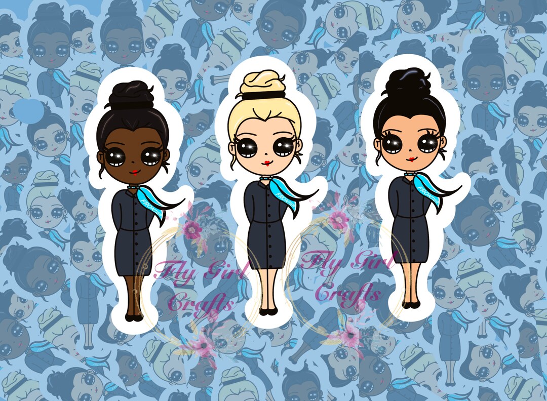 F9 Inspired Flight Attendant, Cabin Crew Sticker, Flight Attendant Gift ...
