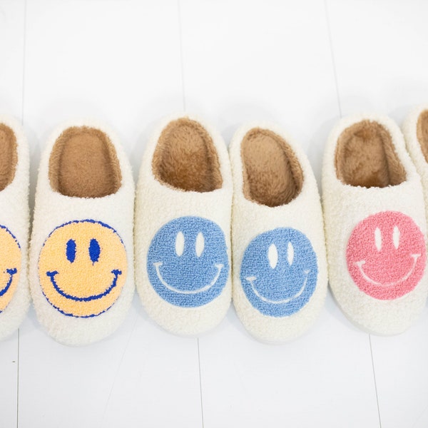 Smiley Face Slippers - Etsy