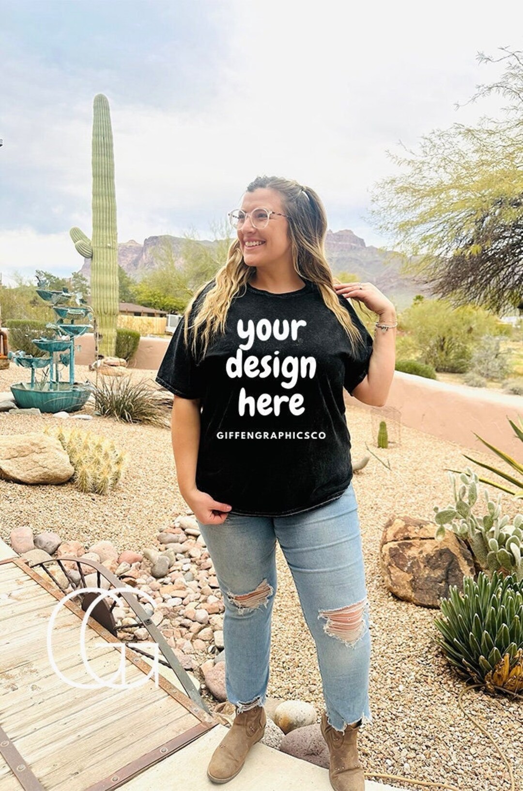 Colortone 1300 Black Acid Wash Mock up Style 2 / Colortone 1300 Tshirt ...