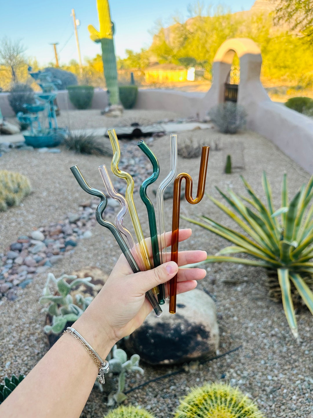 Colored Glass Straw- Squiggly - Dishwasher Safe - Etsy