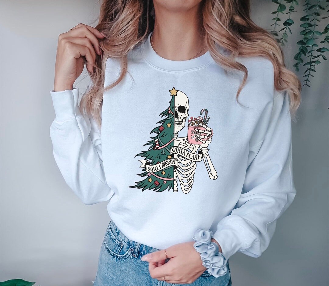 Sorta Merry, Sorta Scary .... Graphic Crew Neck - DTF Printed - Etsy