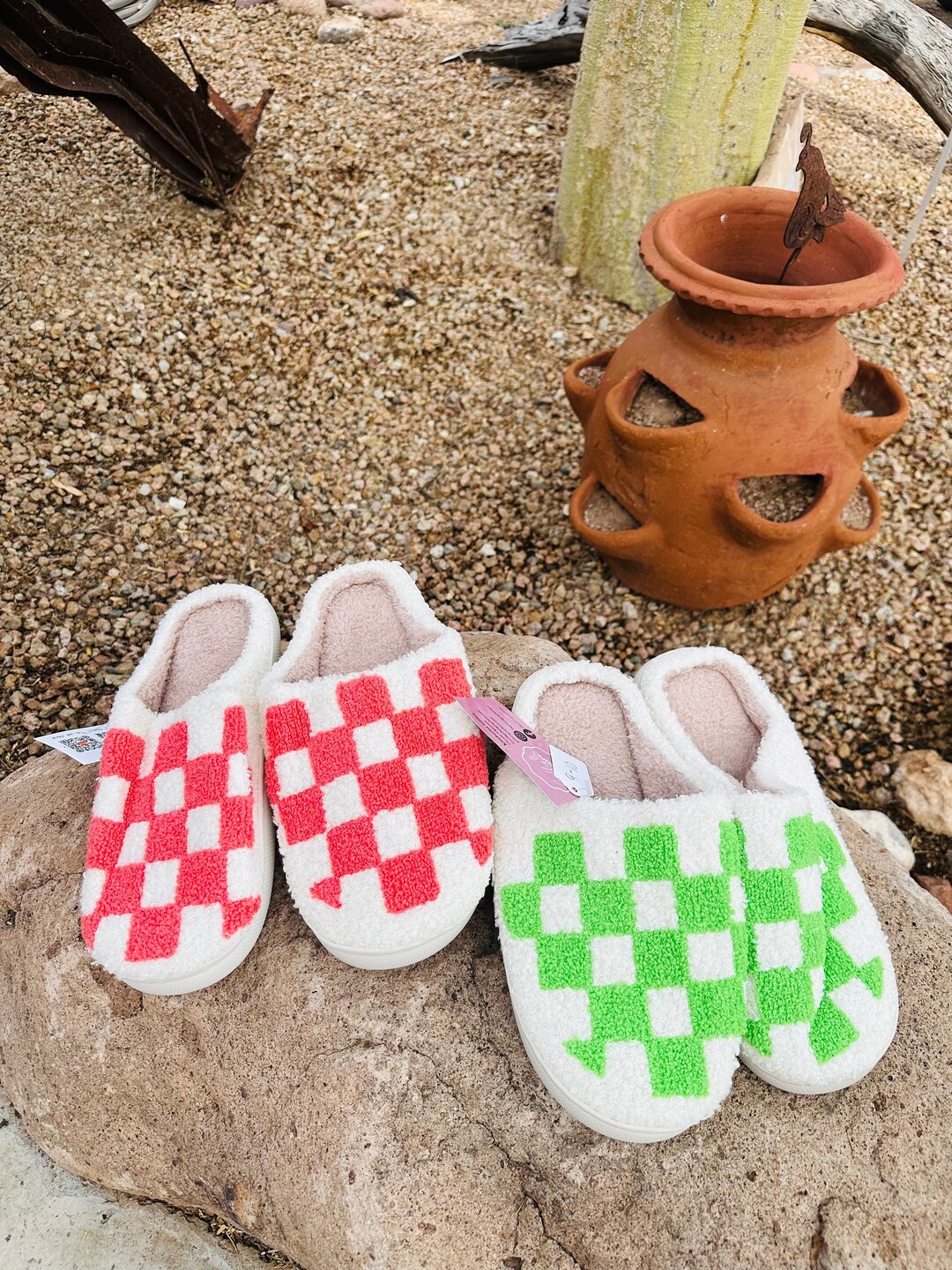 CHECKERED Slippers - Etsy