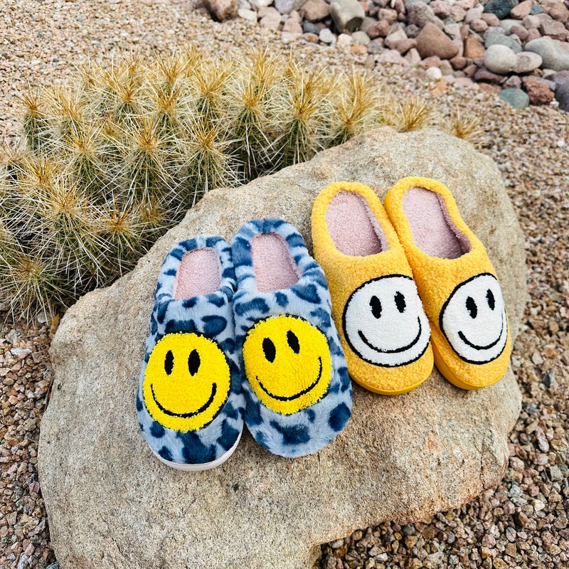 Smiley Face Slippers - Etsy