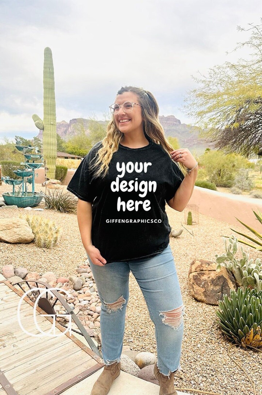 Colortone 1300 Black Acid Wash Mock up Style 3 / Colortone 1300 Tshirt ...