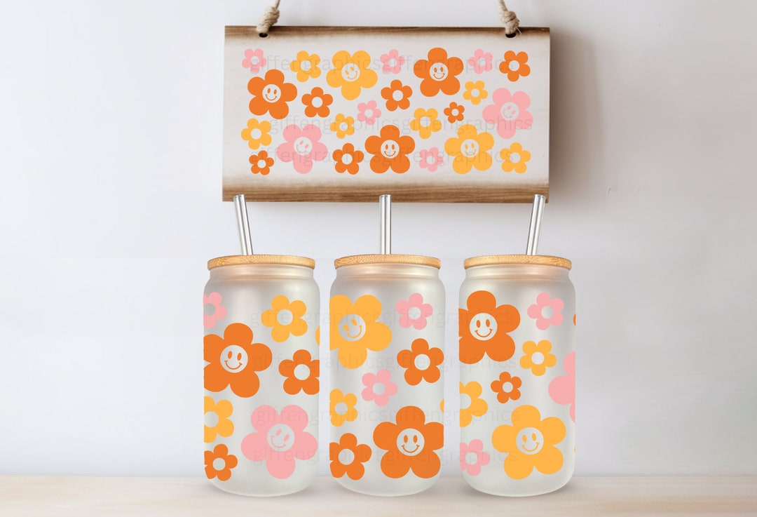 Boho Daisy Summer Printed Glassware- Dishwasher Safe - Etsy