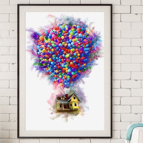 Up Balloon House Watercolor Art Prints Disney up Pixar Poster - Etsy
