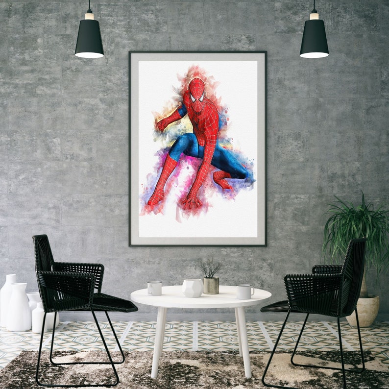 Spiderman Poster Watercolor Spiderman-marvel Poster Avengers - Etsy