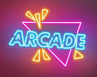 Retro Arcade LED Neon Sign: Custom Game Room Decor - Etsy