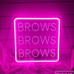 USB 3D Engraved Brows Brows Brows LED Neon Sign Custom Brows Lashes ...