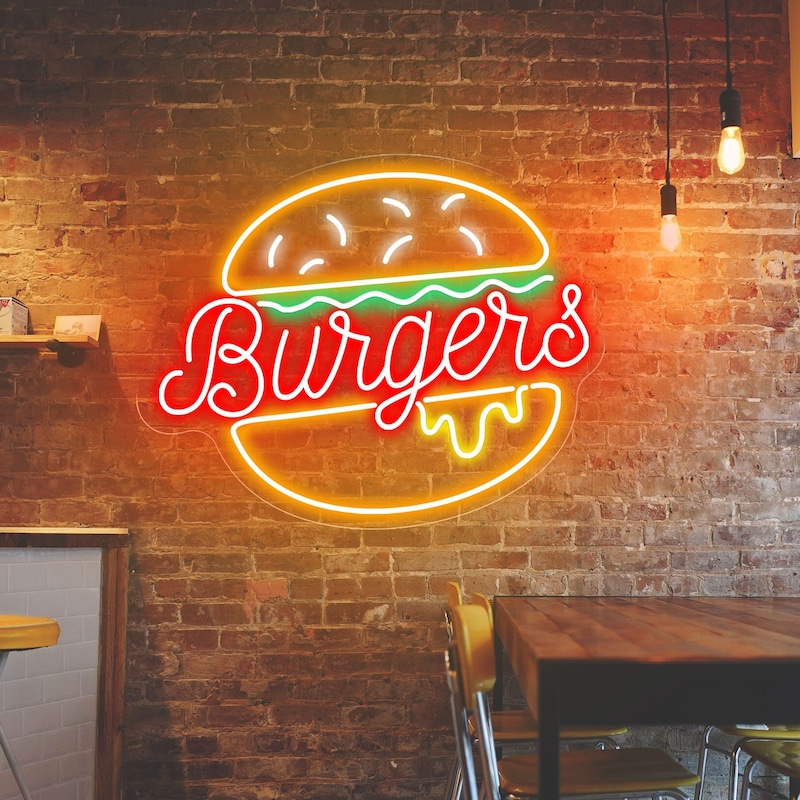 Burger Neon - Etsy