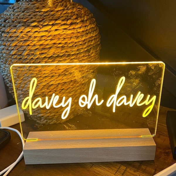 Custom Led Name Table Sign - Etsy