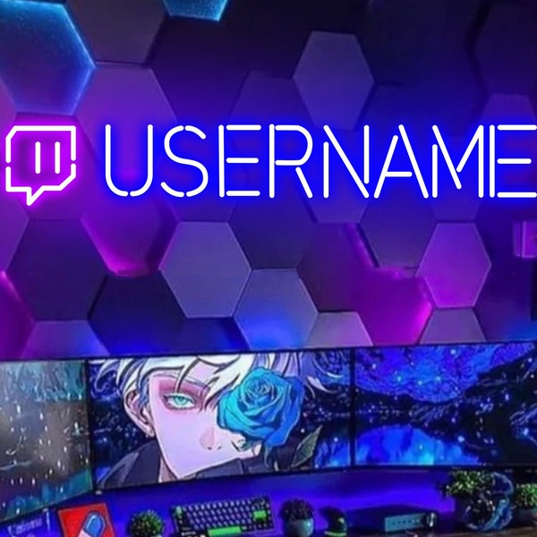 Custom Twitch Username Neon Sign Twitch Neon Light Custom Gamer Tag ...