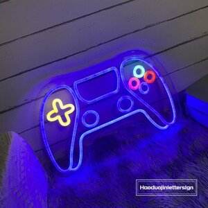 Game Pad Neon Sign, Custom Game Room Game Controller LED Neon Light ...
