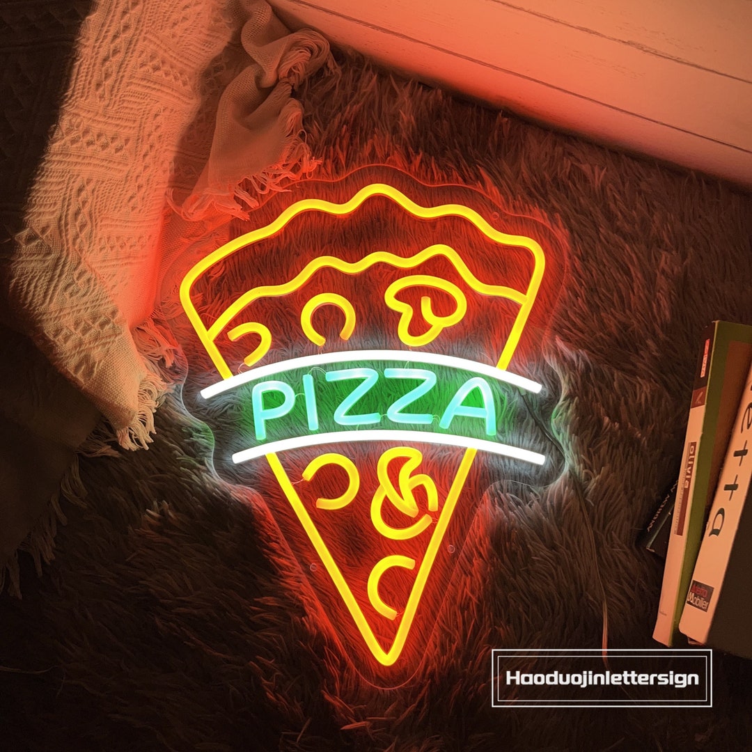 Pizza Custom LED Neon Sign Pizza Slice Fast Food Night Light Home Wall ...