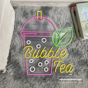 Bubble Tea Neon Sign, Custom Boba Tea Milk Tea LED Neon Light Drinks ...
