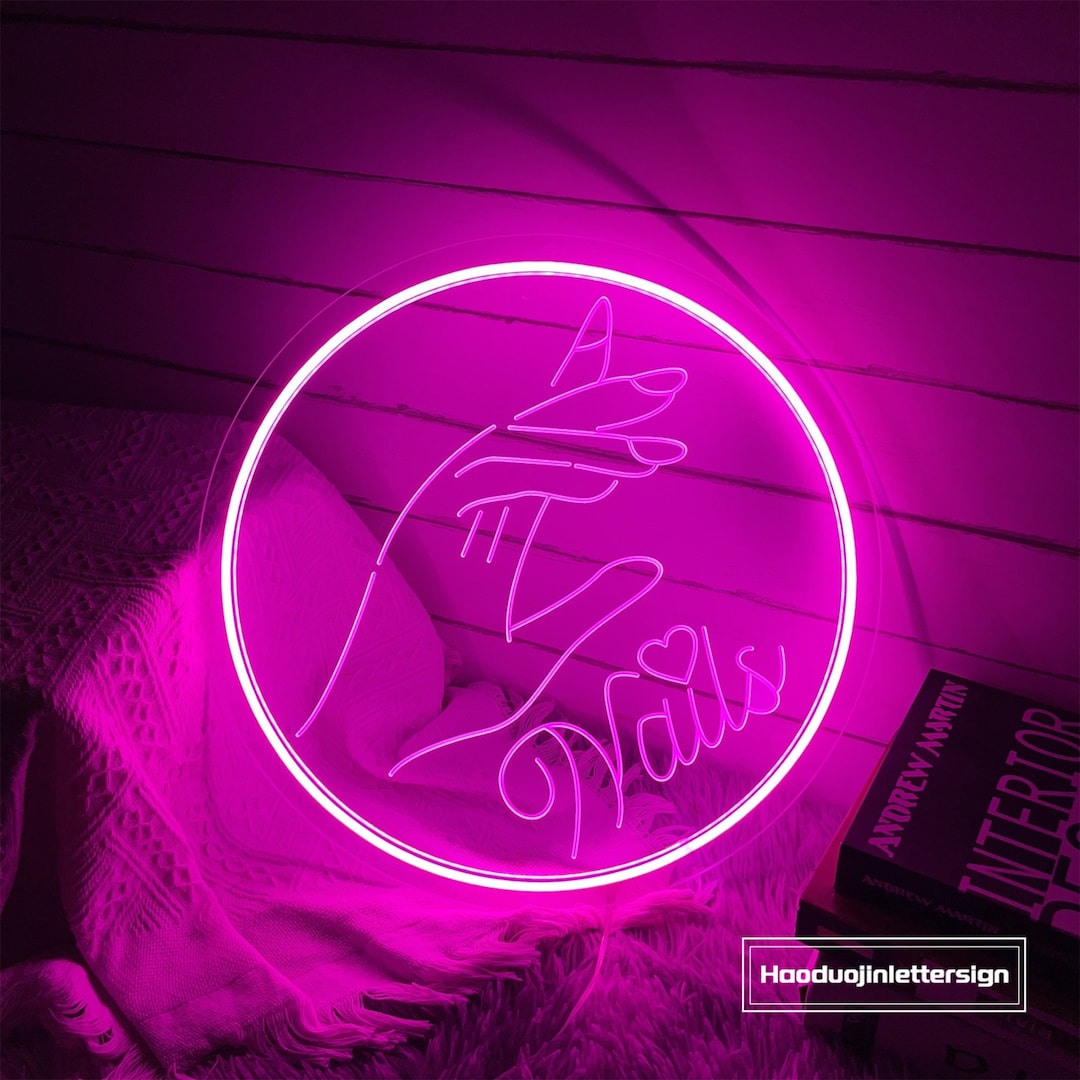 USB 3D Engraved Nail LED Neon Sign Custom Nail Salon Beauty Salon ...