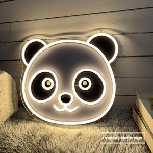 Panda LED Neon Sign, Custom Cute Animal Pet UV Printed Neon Light ...