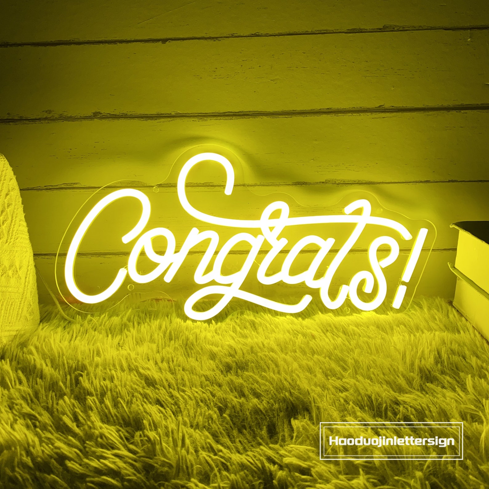 Congrats! LED Neon Sign, Custom Congrats Grad Neon Light, Prom Party ...