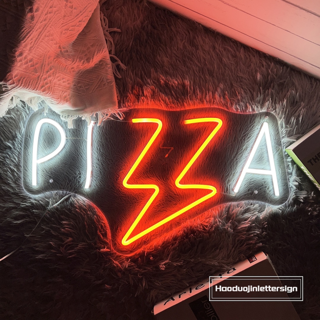 Custom LED Neon Sign Pizza Slice Fast Food Night Light Home - Etsy