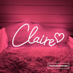 Custom Name With Heart LED Neon Sign, Personalized Kid's Neon Light ...