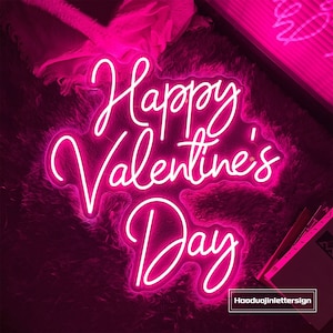 Happy Valentine's Day Custom LED Neon Sign Neon Light up Sign Night ...