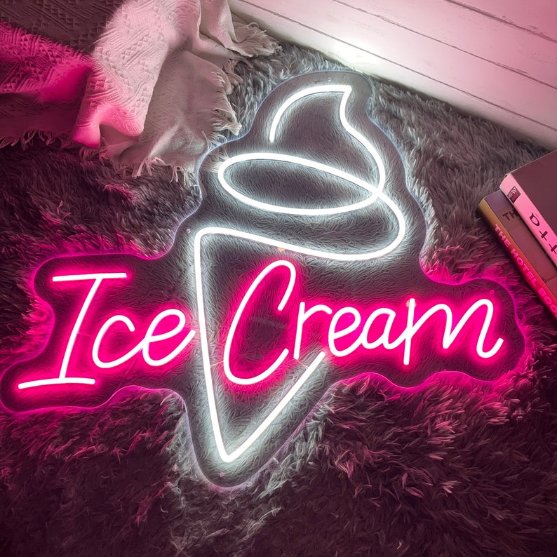 Ice Cream Custom Restaurant LED Neon Sign Light up Sign Home - Etsy