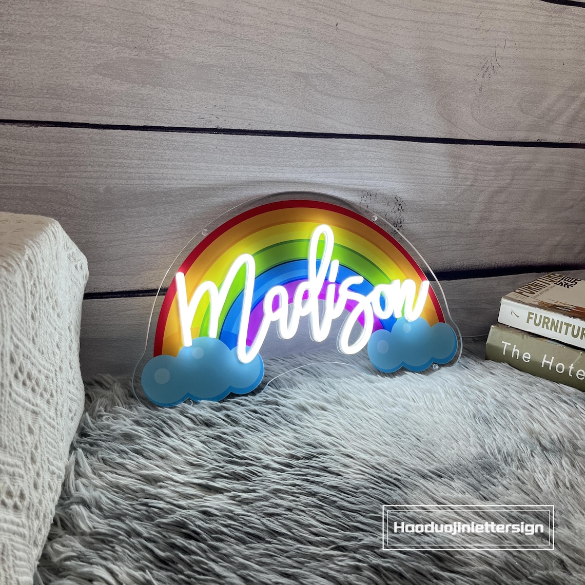 Custom Rainbow Name Neon Sign, Personalized Girl Kid's Room Children ...