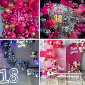 Custom Number LED Neon Sign, 18th Birthday Party Neon Number Letter ...