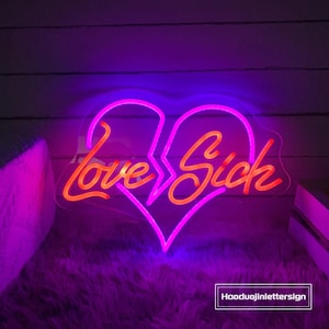 Love Sick LED Neon Sign: Heartbreak Decor, Valentine's Gift - Etsy