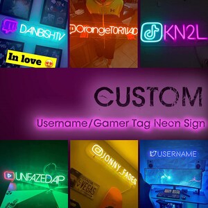 Custom Twitch Username Neon Sign, Gamer Tag Personalized Gift for ...