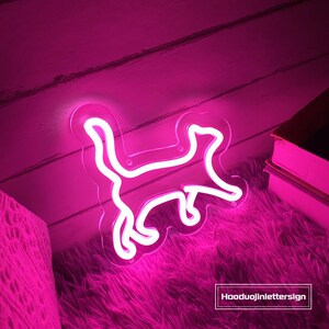 Walking Cat LED Neon Sign, Custom Cute Animal Pet Neon Night Light ...