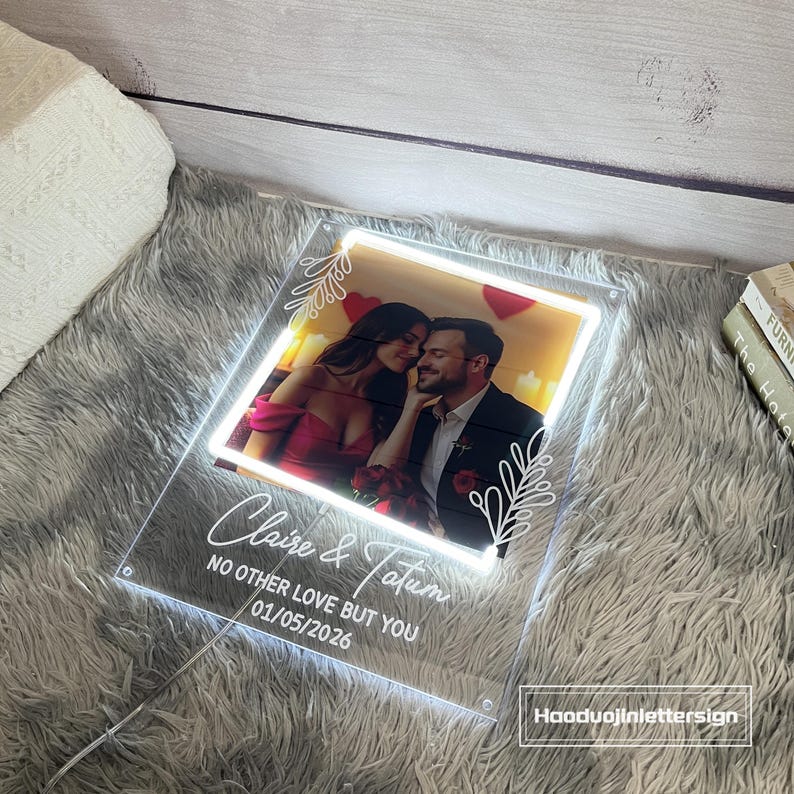 Personalized Photo Neon Sign, Custom Couple Photo LED Neon Light ...