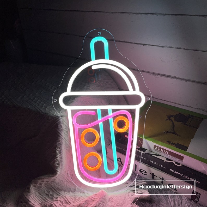 Boba Tea Custom Bubble Tea LED Milk Tea Neon Sign Fast Food - Etsy ...